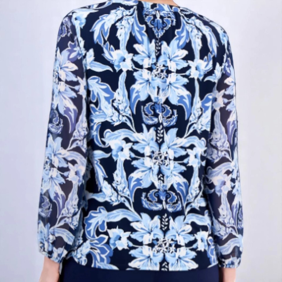 JM Collection Womens Floral Printed Top Blouse NWT | eBay