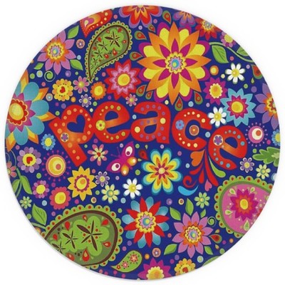 Retro 70s Groovy Hippie Flowers Paisley Small Mouse Pad 7.9x7.10 Inches ...