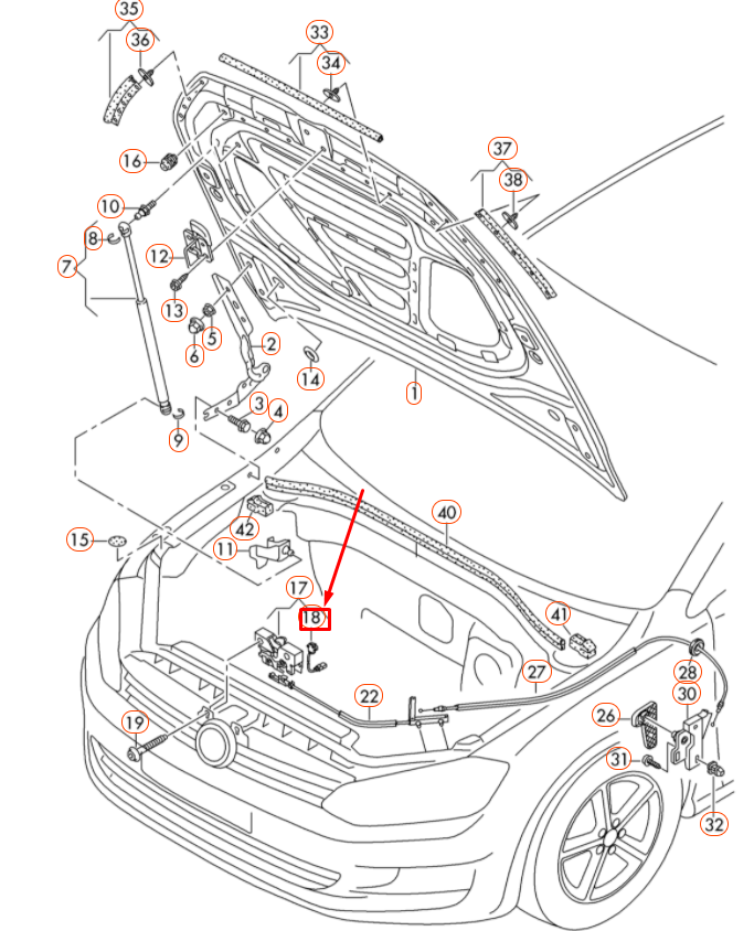 VOLKSWAGEN GOLF 5G MK7 Front Hood Contact Switch 5G0953236 NEW GENUINE ...
