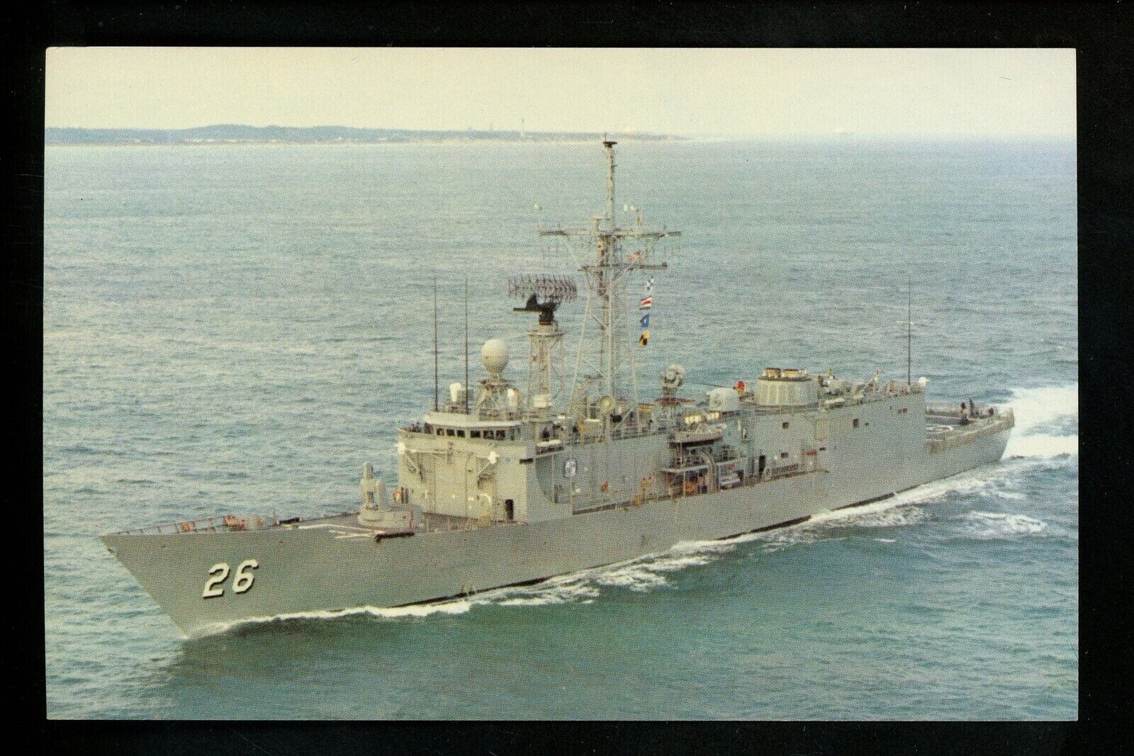 Military Ship chrome postcard USN Navy USS Gallery FFG-26 missile ...