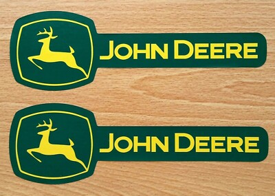 2 (TWO) JOHN DEERE 7.75" x 2.5" VINYL DECAL STICKERS & FREE USA FLAG | eBay