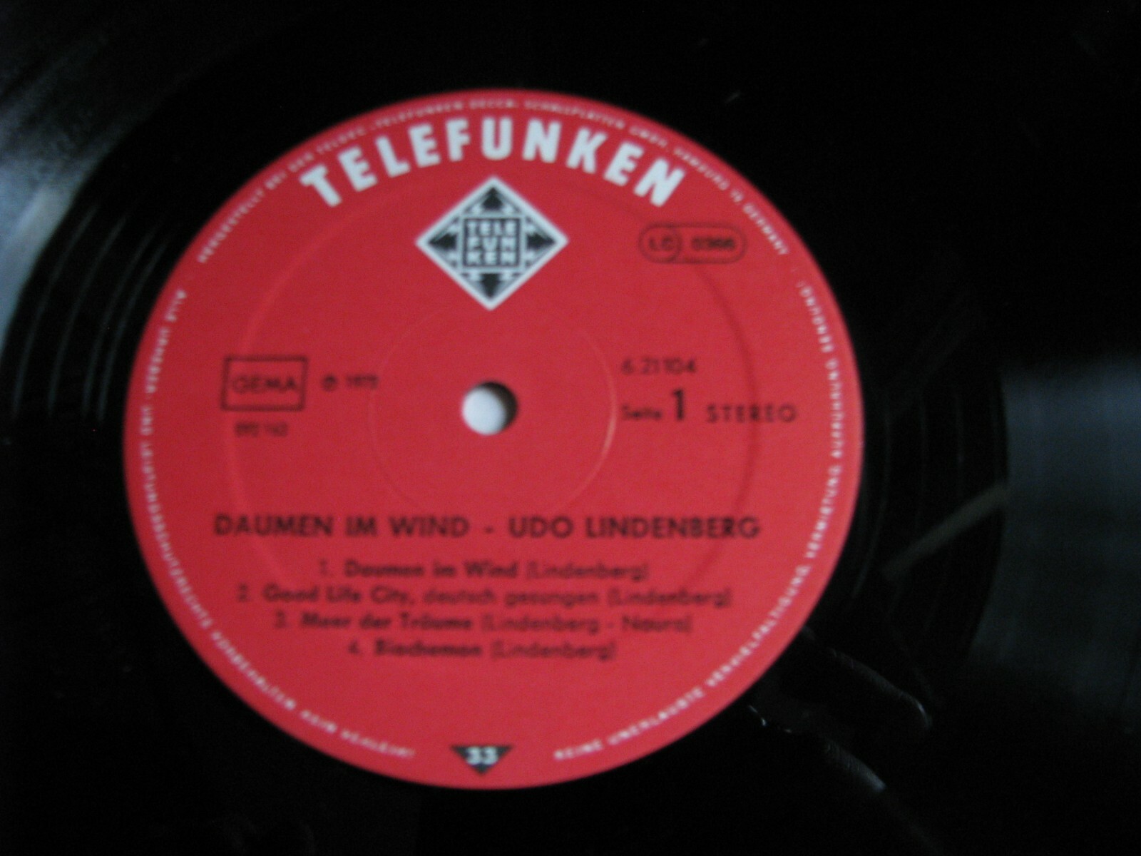Udo Lindenberg-Daumen im Wind LP-1972 Germany-Telefunken-SLE 14 679-P ...