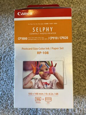 NIB Canon RP-108 High-capacity Color Ink Paper Set 4'x6 108 Sheets With ...