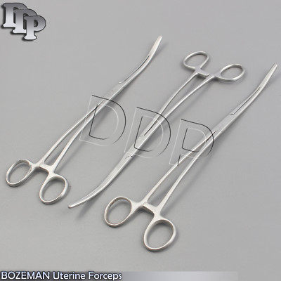 3 Bozeman Uterine Dressing Forceps, Double Curved 10'' GYN Surgical ...