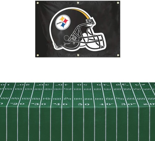 NFL Pittsburgh Steelers Tailgate Picnic Party Kit 2pc 2x3" Banner 6 ...