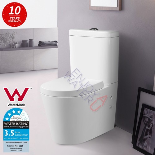 Back to Wall Box Rim Dual Flush Ceramic Toilet Suite S P Trap Soft ...