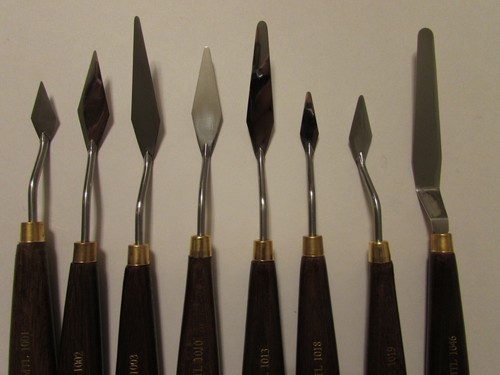 Set of 8pcs --Artists painting Spatula Palette Knifes With Wooden ...