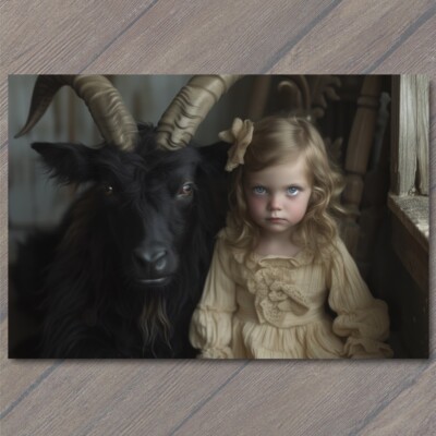 POSTCARD Scary Monster Girl Weird Creepy Unusual Nightmare Imaginary ...