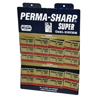 10XPERMA SHARP DOUBLE EDGE RAZOR BLADES 100 PiecesX10PACK+3free ...