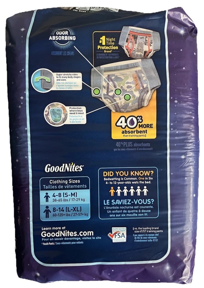 Goodnites 2015 Boys L/XL Bedwetting Pants 20 Count New Sealed | eBay
