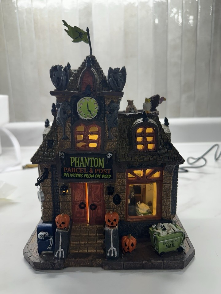 Lemax Spooky Town Phantom Parcel Post Lighted Ceramic Building | eBay