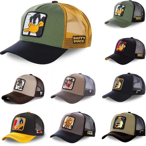 Anime Cartoon Snapback Baseball Cap Cotton Mesh Trucker Hat Mens Womens ...