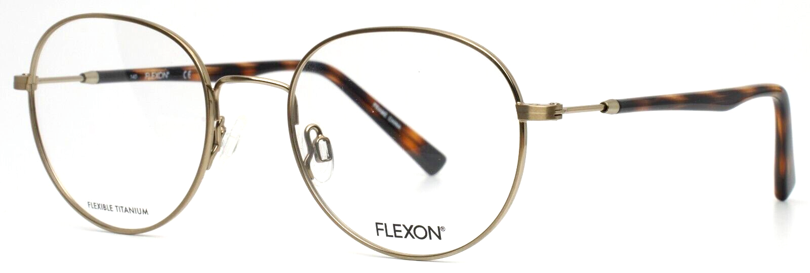 FLEXON H6010 710 Gold Mens Round Full Rim Eyeglasses 50-20-140 B:43 | eBay