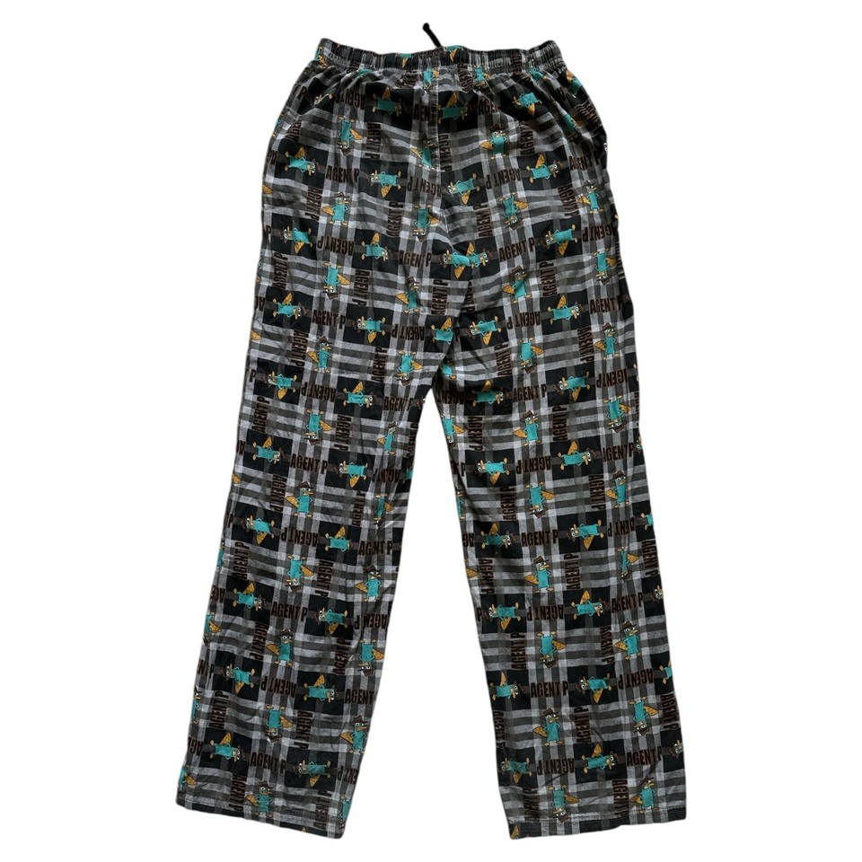 Disney sleep lounge pants men's small Phineas & Ferb Perry the Platypus ...