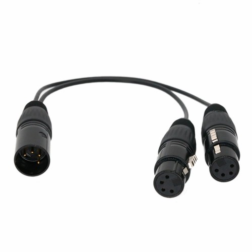 XLR 4-Pin 1x Plug to 2x Jack XLR-4Pin 1M2F Microphone 8" Splitter audio ...