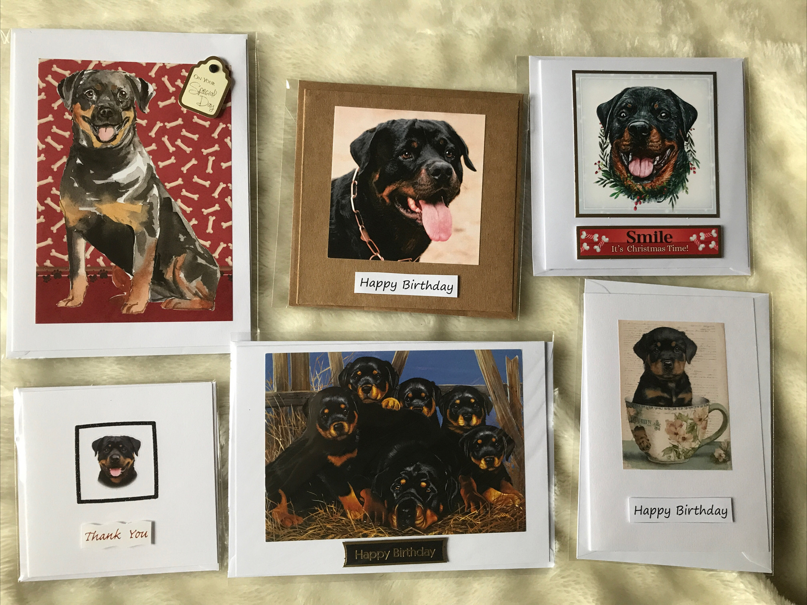 Rottweiler Dog Themed greeting cards -Handmade (Pack of 6) | eBay
