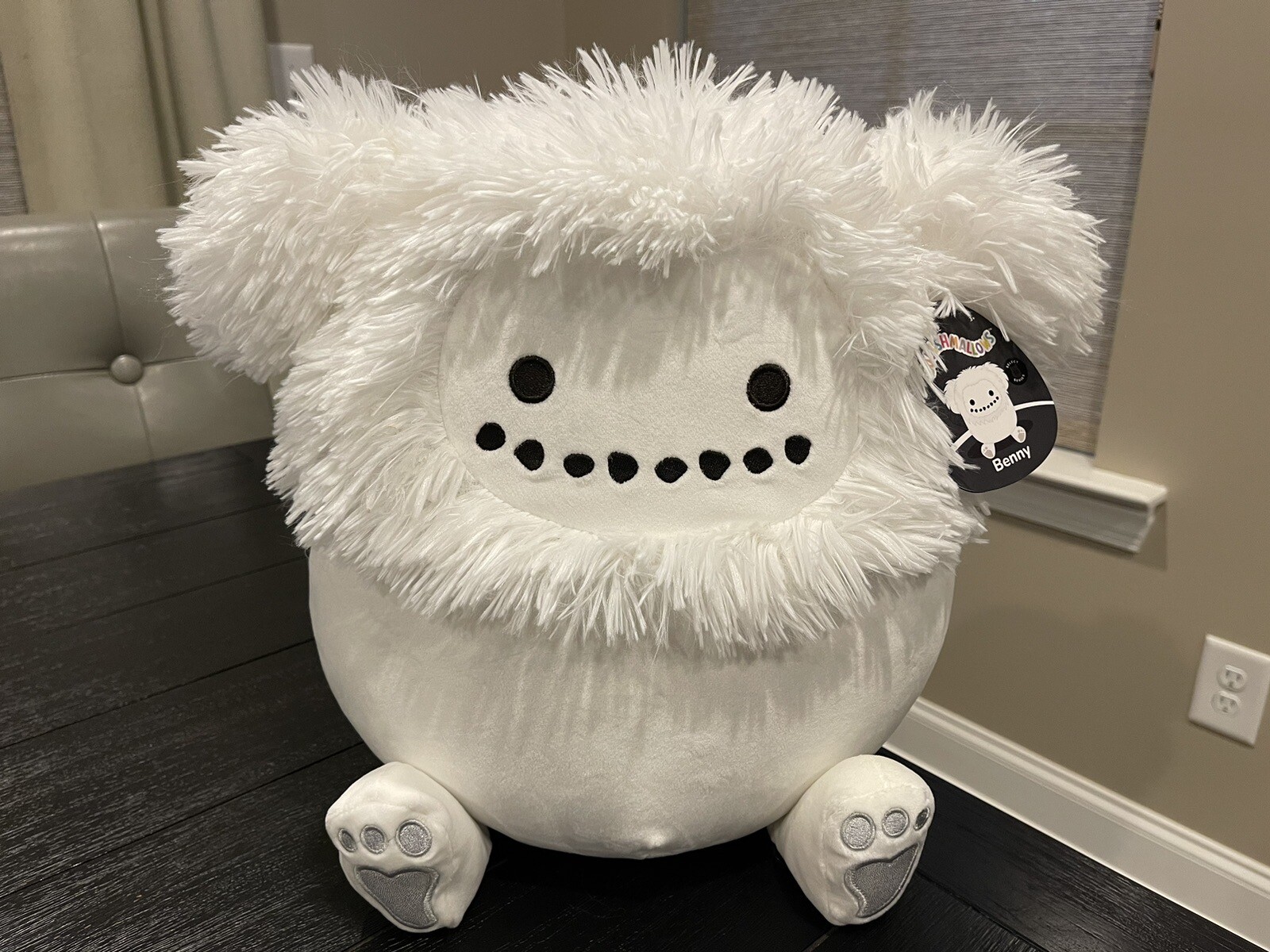 Squishmallow 12” Snowman Benny White Bigfoot Silver Feet SELECT SERIES ...