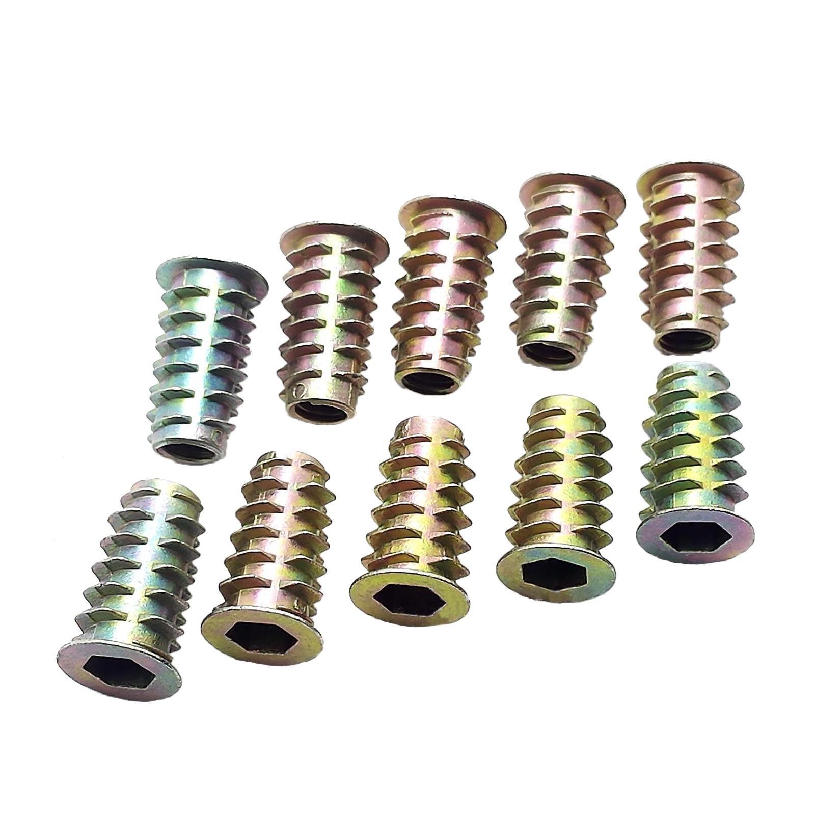 M6x20mm Furniture Hex Drive Flat Head Nuts Screws for Wood Insert 20pcs ...