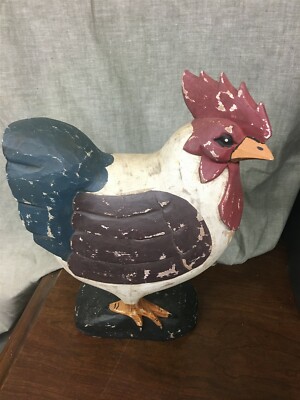 Foreside Large 12-3/4" Tall Wooden Rooster Made in Indonesia | eBay