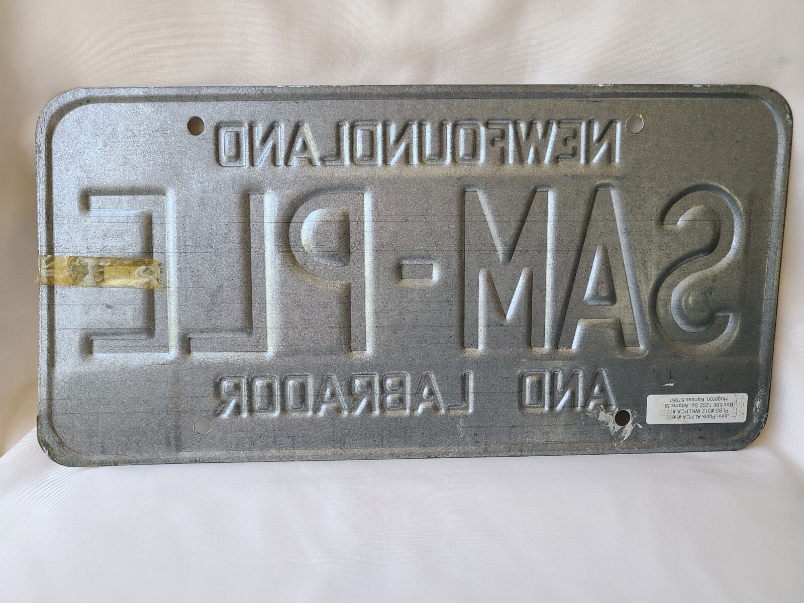 Vintage 1990 Newfoundland and Labrador Canada Sample License Plate 9222 ...