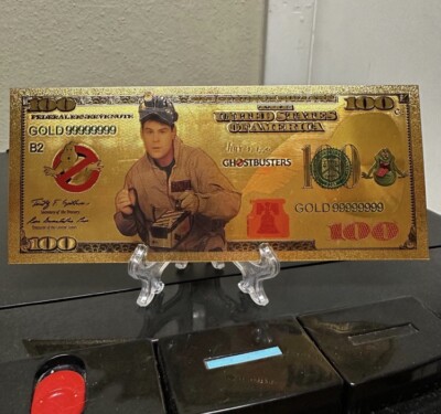 24k Gold Foil Plated Ray Stantz Ghostbusters Banknote Comedy ...