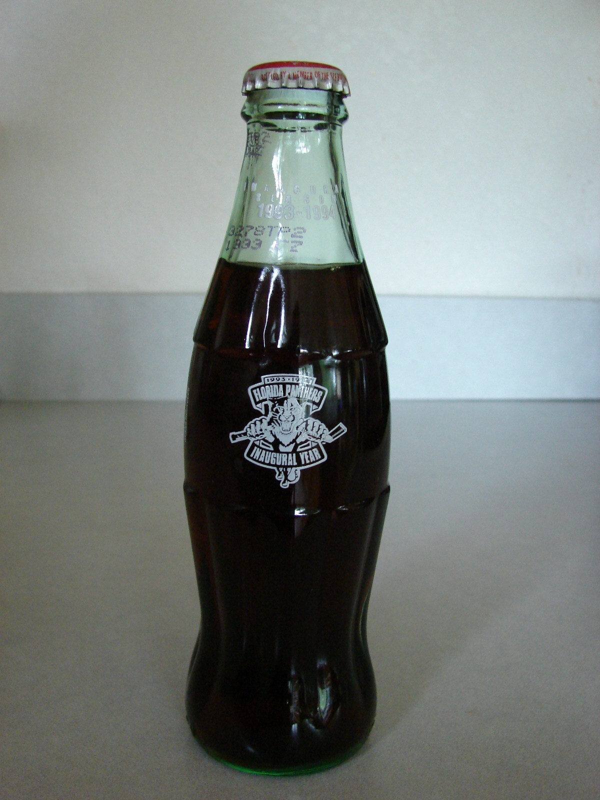 Florida Panthers Inaugural Year Commemorative Coca-Cola Glass Bottle ...
