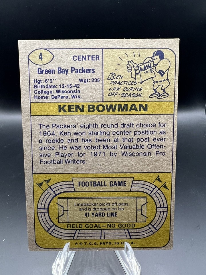 1974 Topps Ken Bowman #4 | eBay