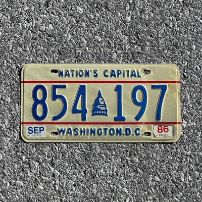 1979 1986 Washington DC License Plate Auto Tag Garage Capitol Building ...