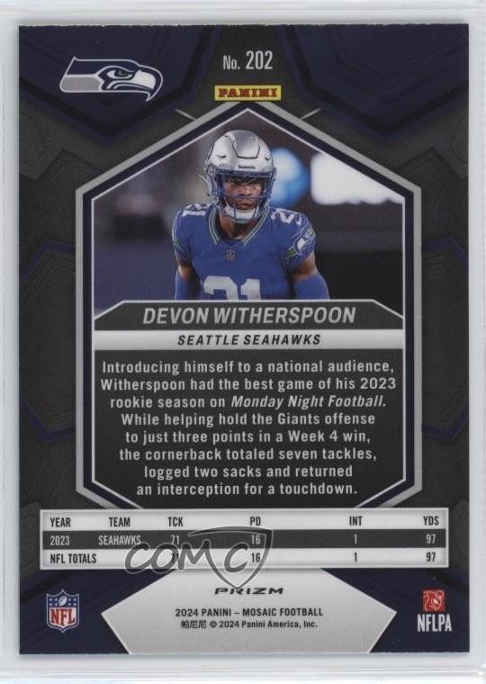 2024 Panini Mosaic Green Mosaic Prizm Devon Witherspoon #202 | eBay