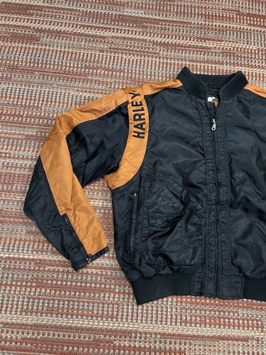 Harley Davidson Moto Racing Bomber Jacket Men’s Size Large Orange ...