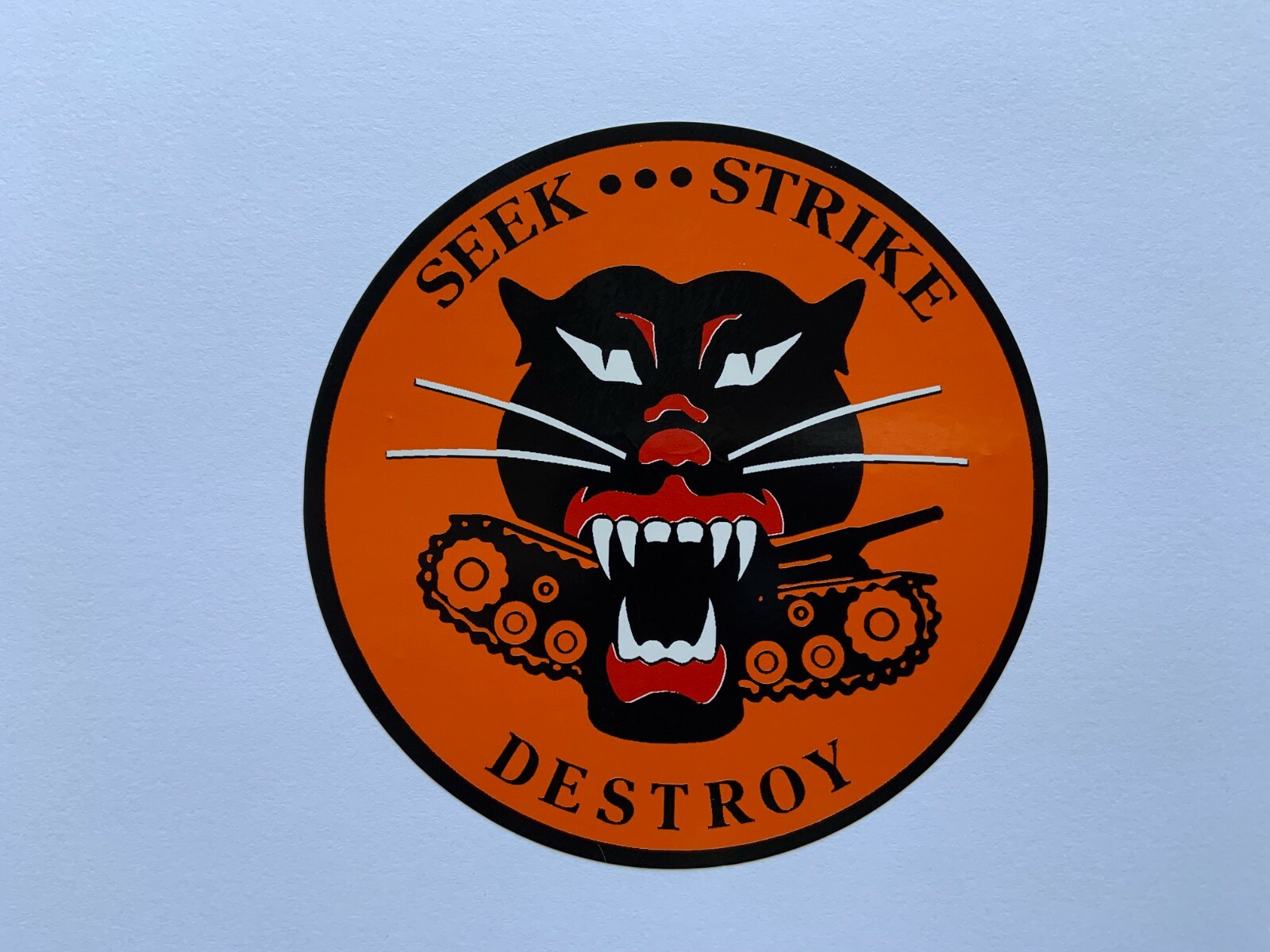 SEEK STRIKE DESTROY WW2 TANK DESTROYER STICKER LOGO HELLCAT M18 | eBay UK