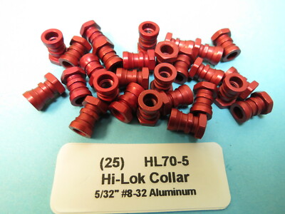 (25) HL70-5 Hi-Lok Collars for 5/32” Pins #8-32 Aircraft Aerospace Hi ...