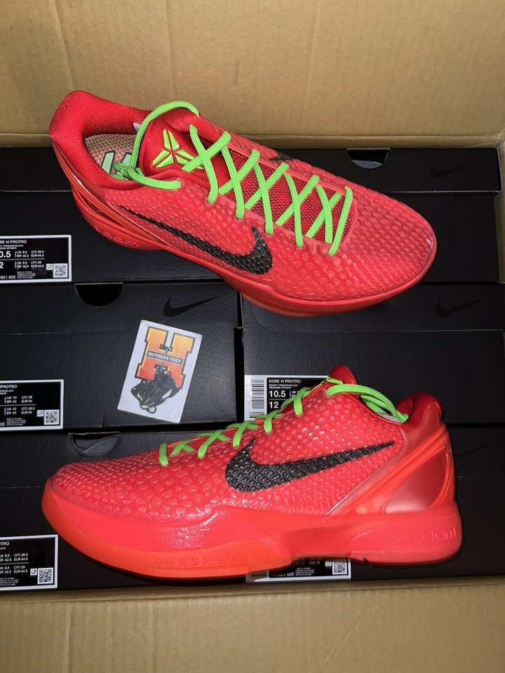Nike Kobe 6 Protro Reverse Grinch Red FV4921-600 GS & MEN Size: 4Y-15 ...