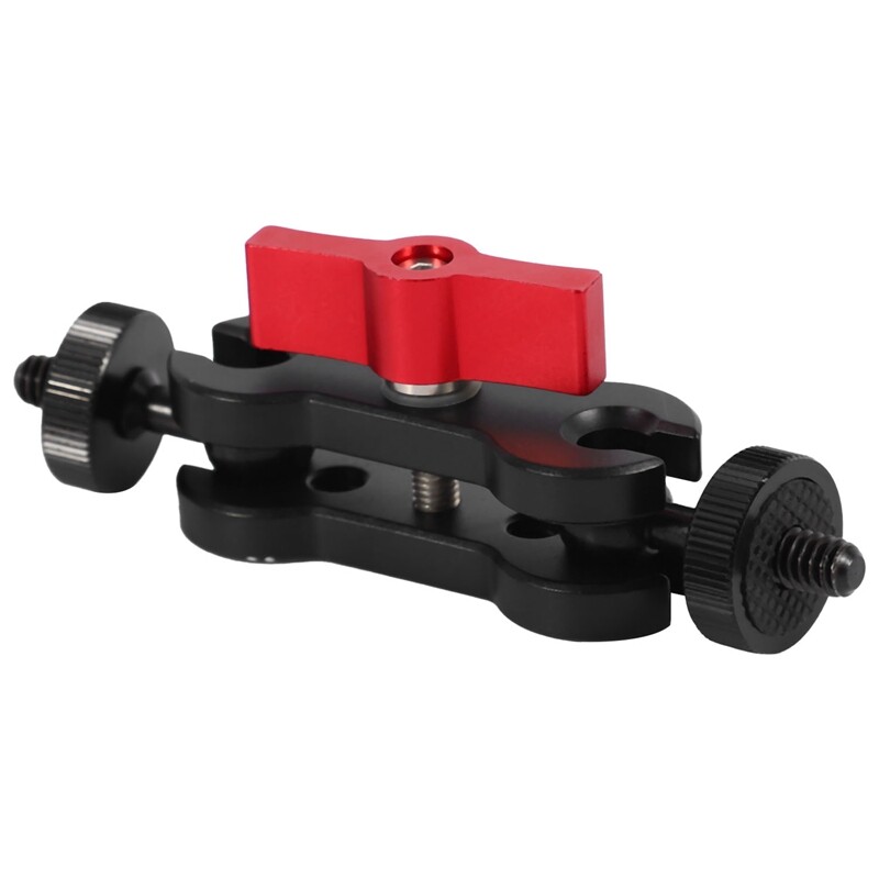 1X(Aluminum alloy Multi-Function Dual Ball Head Hot Shoe 1/4 inch Tr ...