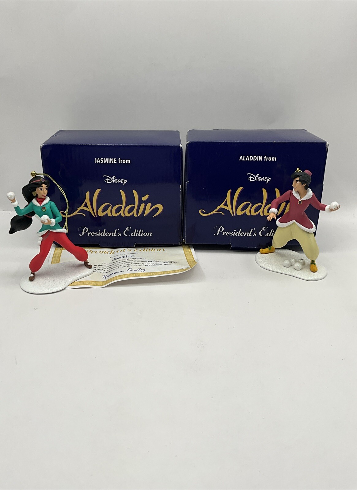 HTF Aladdin Jasmine & Aladdin Early Moments Disney Ornament President ...