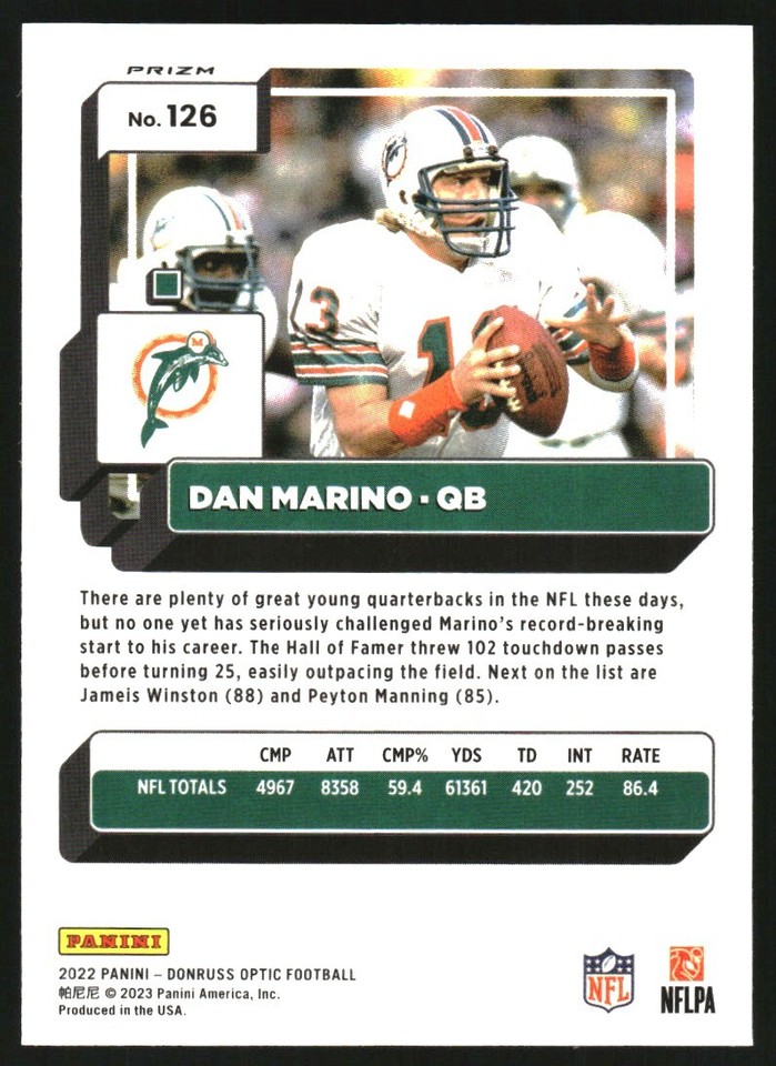 2022 Donruss Optic Holo #126 Dan Marino | eBay