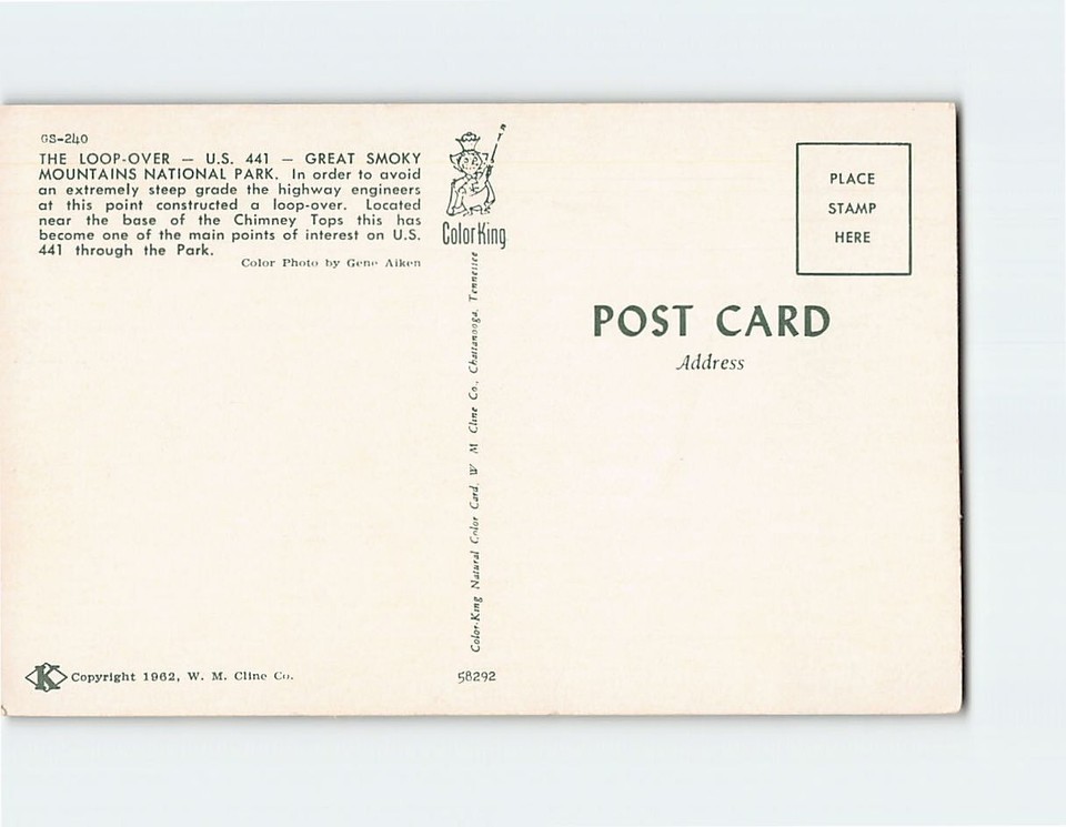 Postcard The Loop-Over US 441 Great Smoky Mountains National Park USA ...