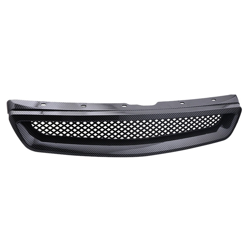 Front Hood Mesh Grill Grille ABS Carbon Fiber for 99-00 Honda Civic EX ...