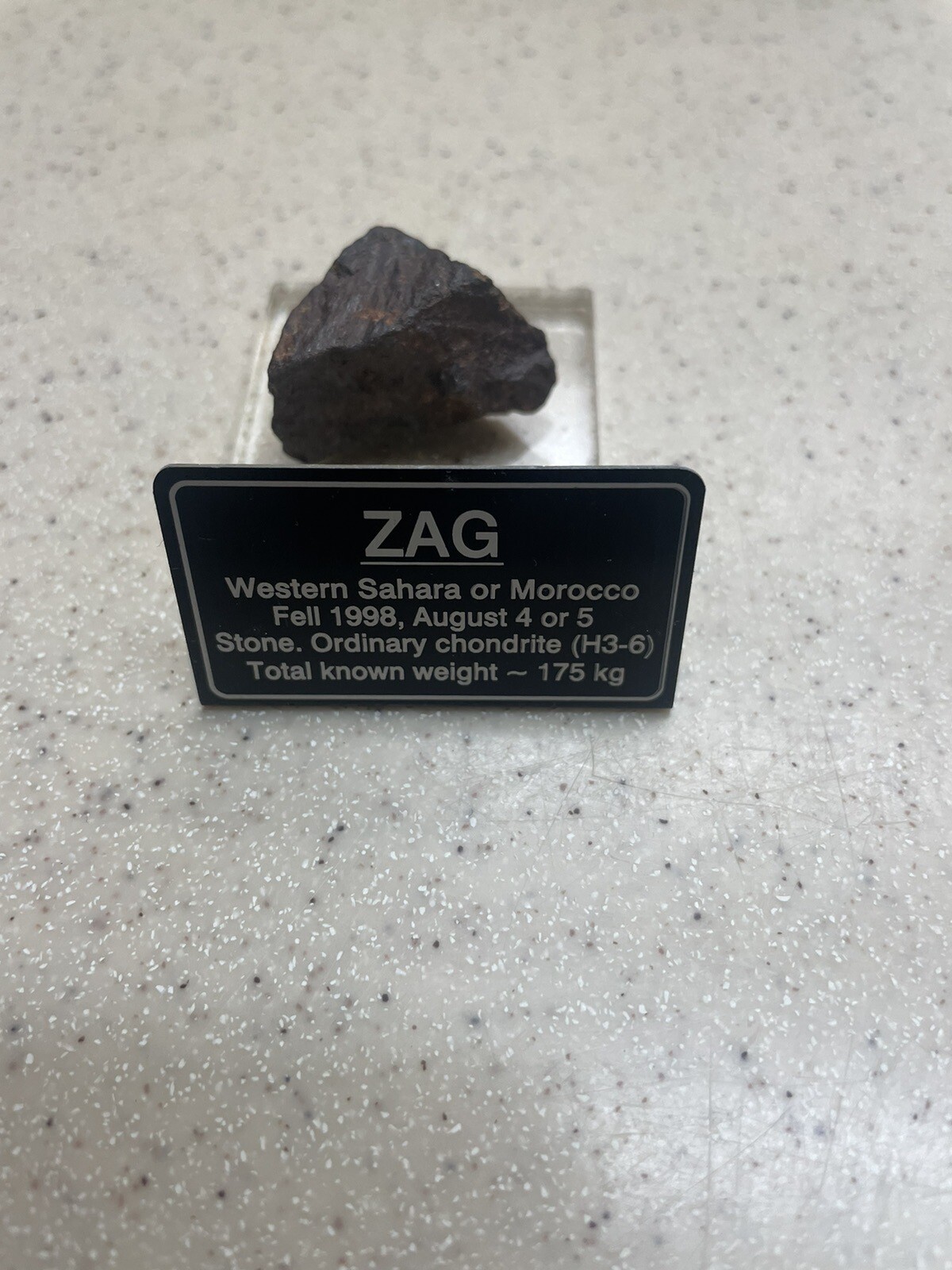 Zag meteorite H3-6. 12 grams. Frag with crust. Fell 1998. Morocco ...