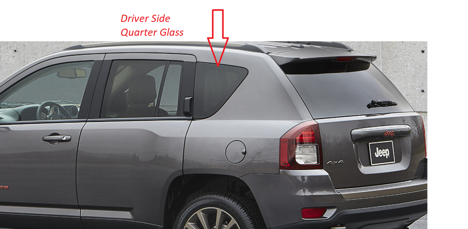 2007-2016 Jeep Compass Driver (left) Side Rear Quarter Glass Dark Tint ...