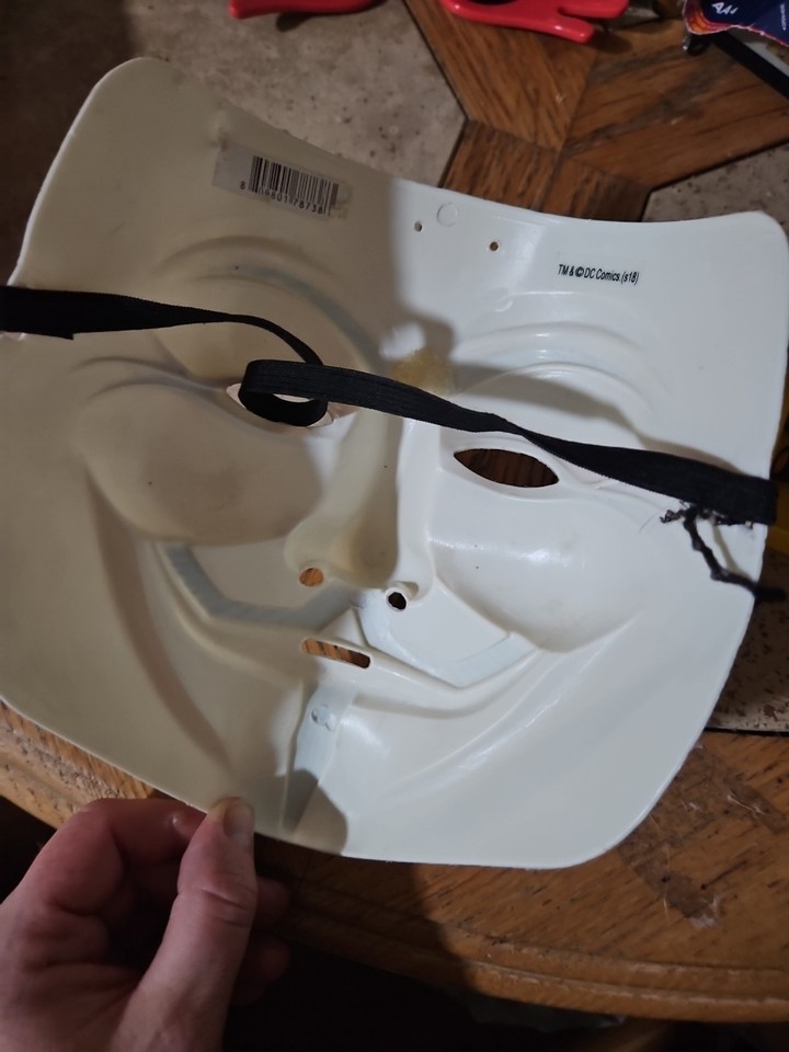 V for Vendetta Mask - Anonymous - Guy Fawkes - Flesh - Plastic Costume ...