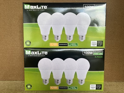 8 Pack Maxlite 13W LED Bulb = 100 watt replace A19 Soft White 2700K LED ...