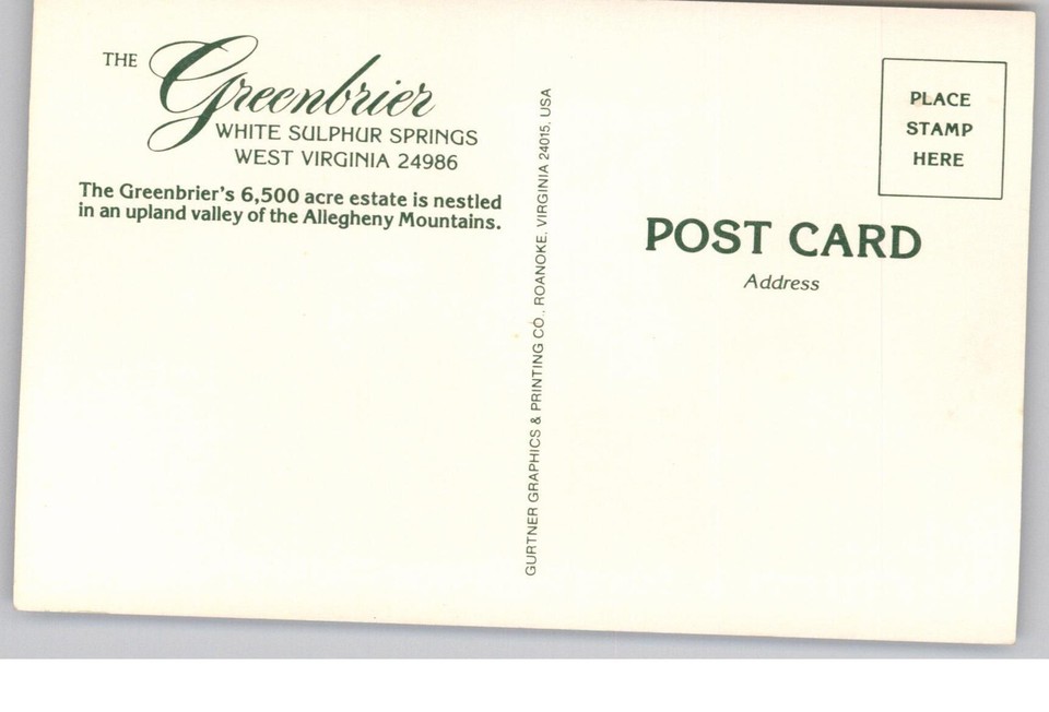 The Greenbrier White Sulphur Springs West Virginia Vintage Postcard | eBay