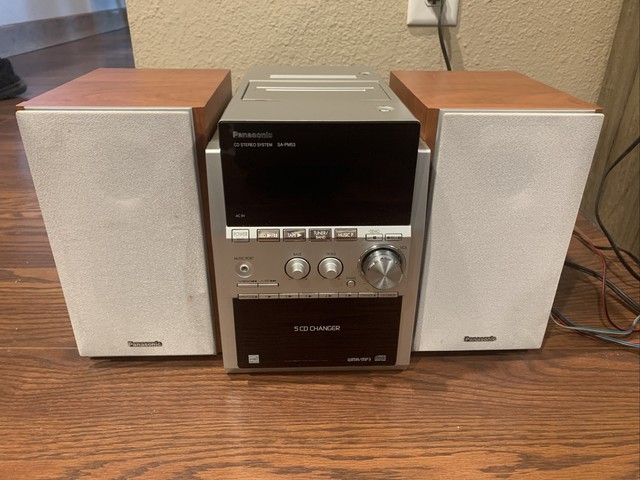 Panasonic SA-PM53 Compact Bookshelf Stereo System AM/FM CD Cassette, 5 ...