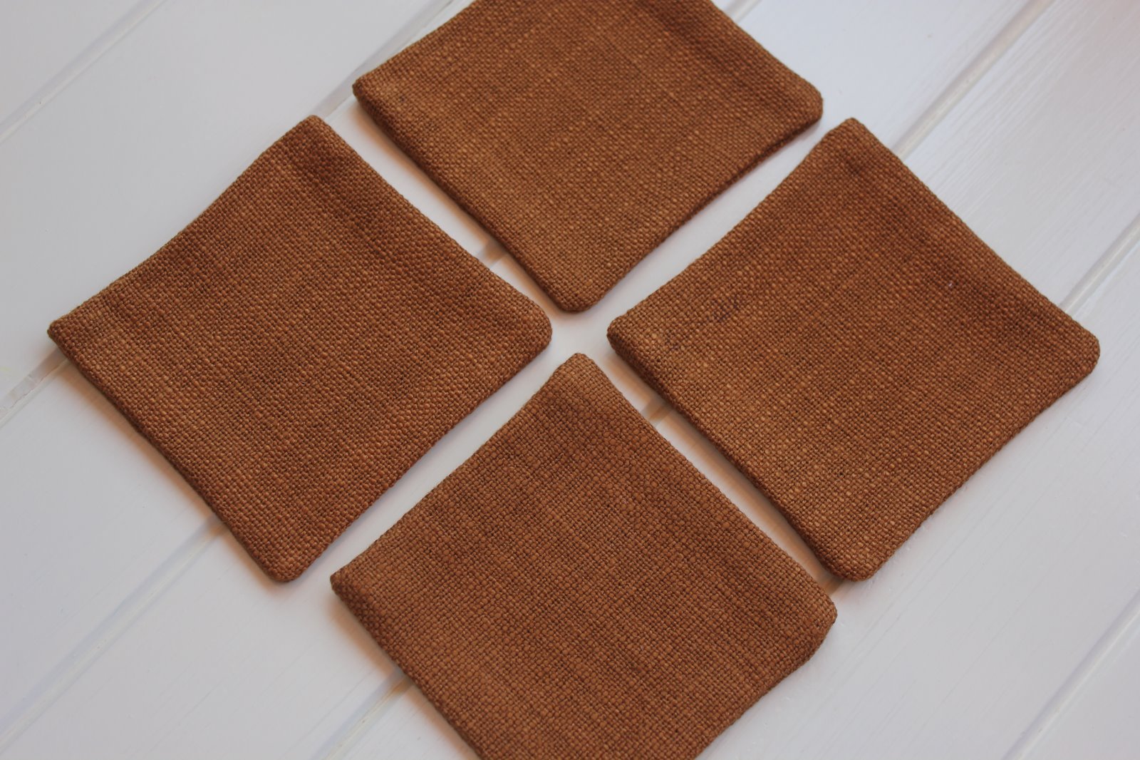 Drink Coasters // Set of 4 // Bronze // Linen Style Fabric Coasters ...