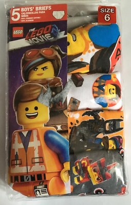 New Lego Movie Characters Print 4 Pair Pack Cotton Boys Briefs ...