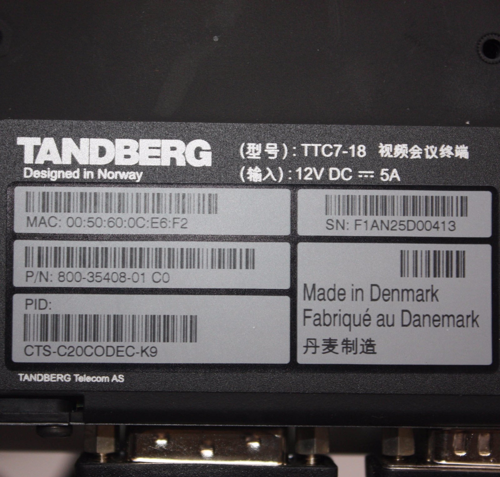 Tandberg Cisco C20 TTC7-18 Video Conferencing System PrecisionHD 1080p ...