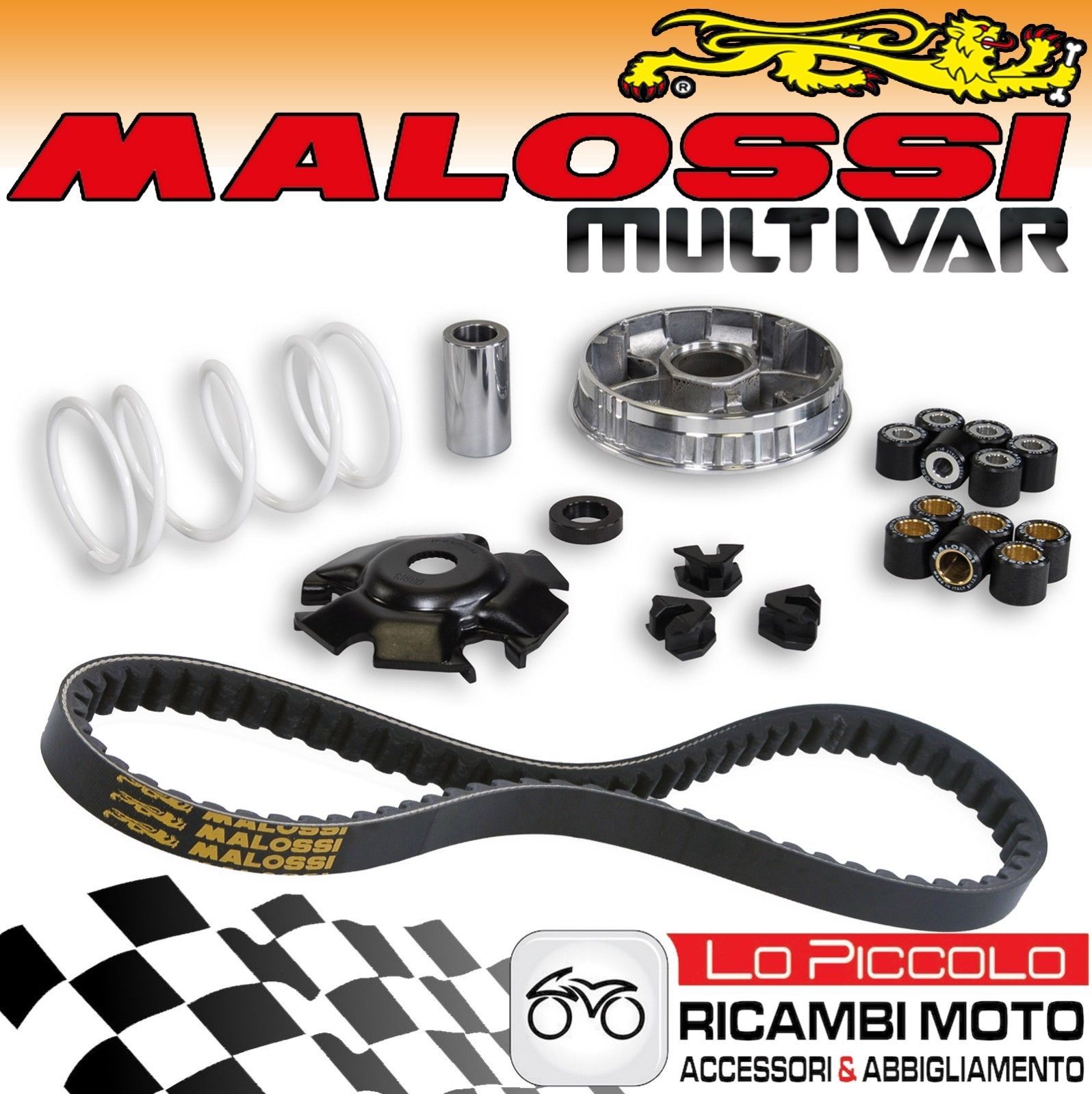 KIT VARIATORE MALOSSI MULTIVAR 2000 + CINGHIA X K BELT HEXAGON 125 150 ...