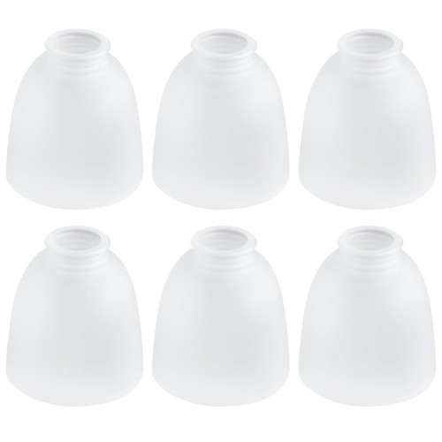 6-Pack White Frosted Glass Shades, Bell Shaped Glass Shade Covers ...