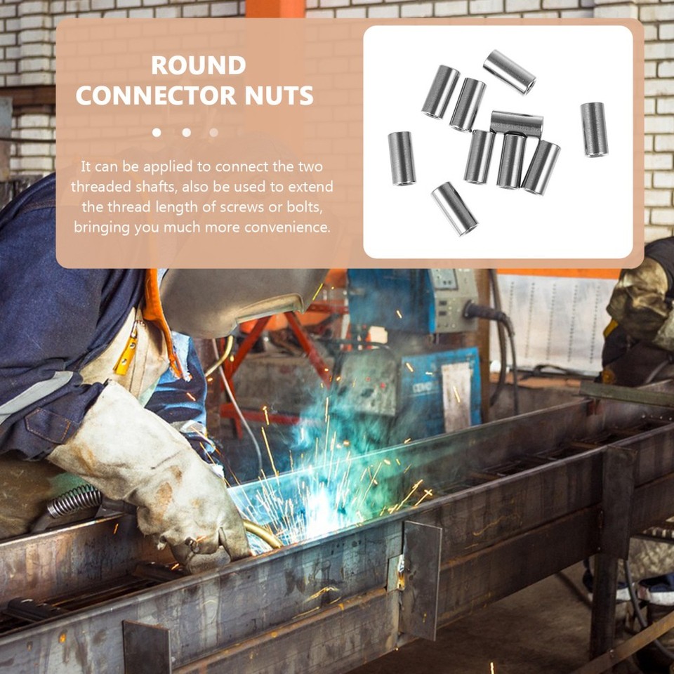 3 PCS Stainless Steel Nut Threaded Rod Coupler Coupling Nuts Assortment ...